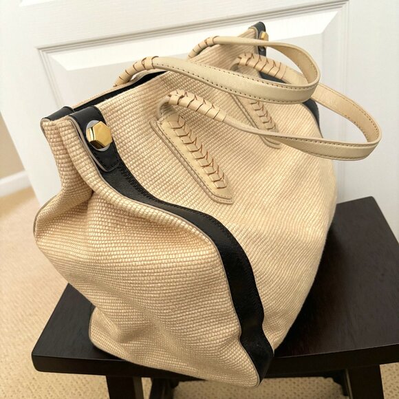 orYANY | Bags | Oryany Coastal Ivory Rattanleather Tote | Poshmark